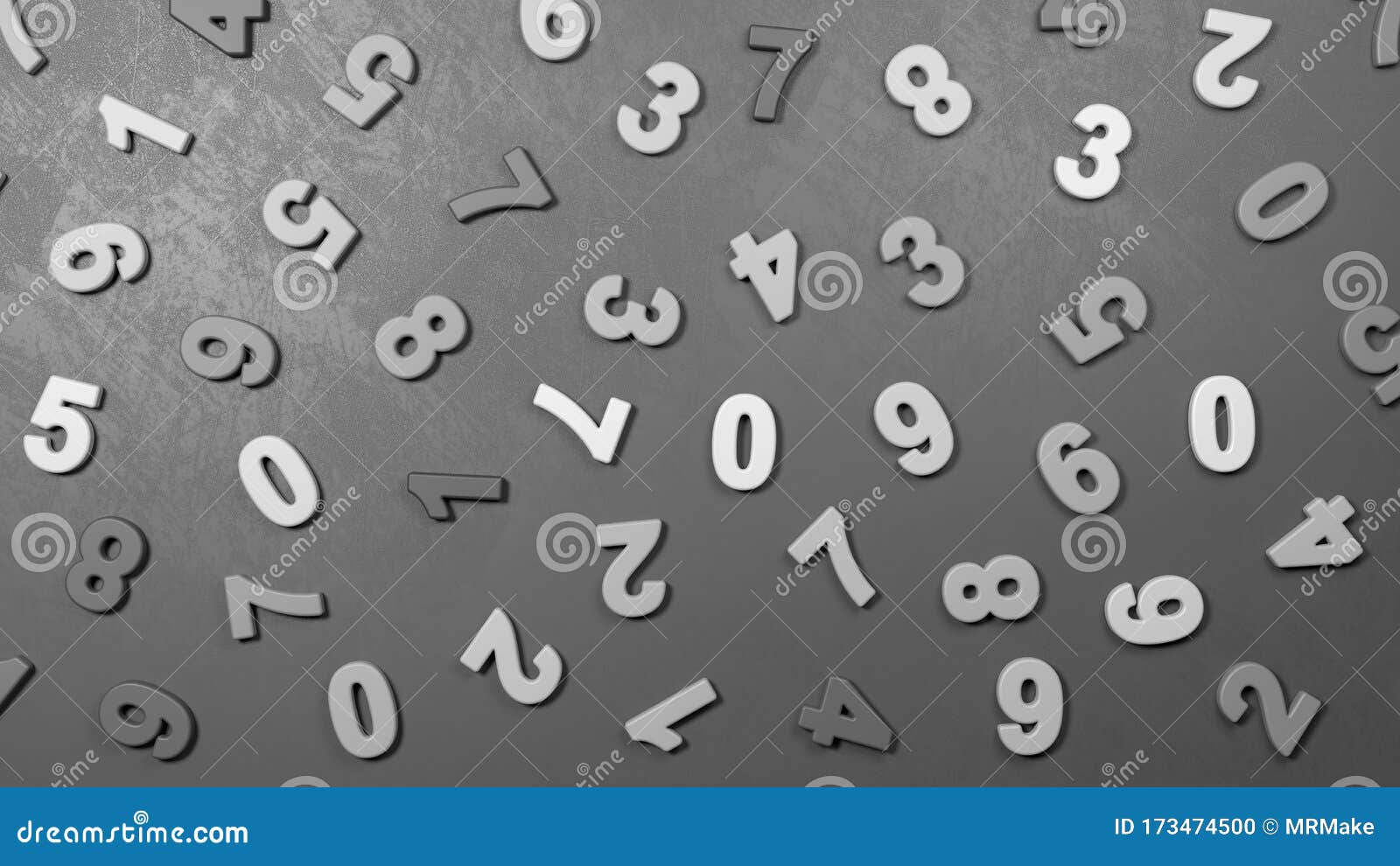 3D Black and White Numbers on the Wall Stock Illustration ...