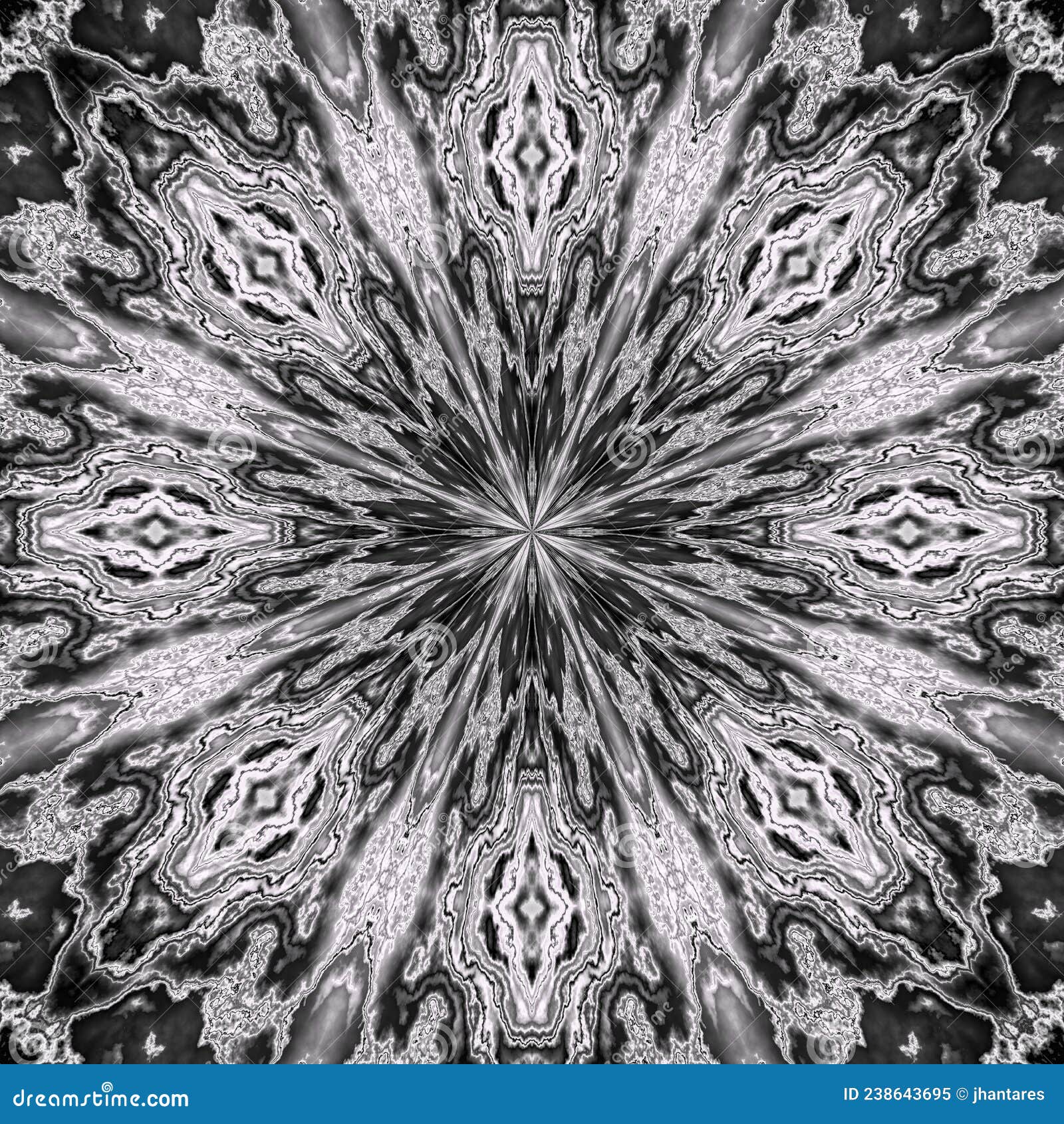 3d Black White Octagonal Fractal Style Pattern Stock Illustration ...