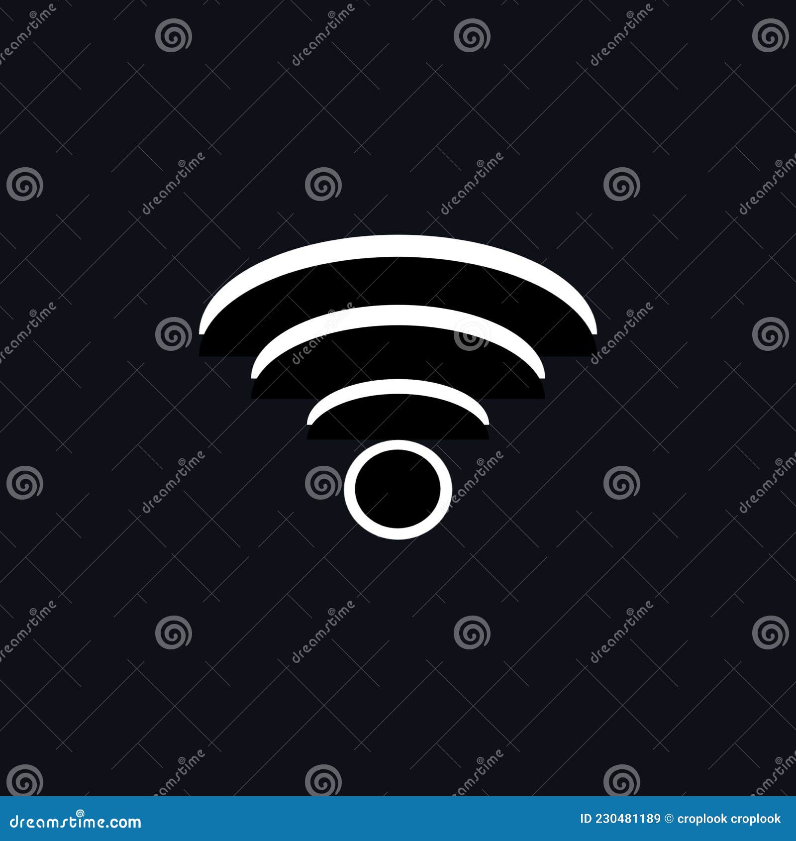 White Wifi Symbol With A Red Hacker On The Dot On White Background ...