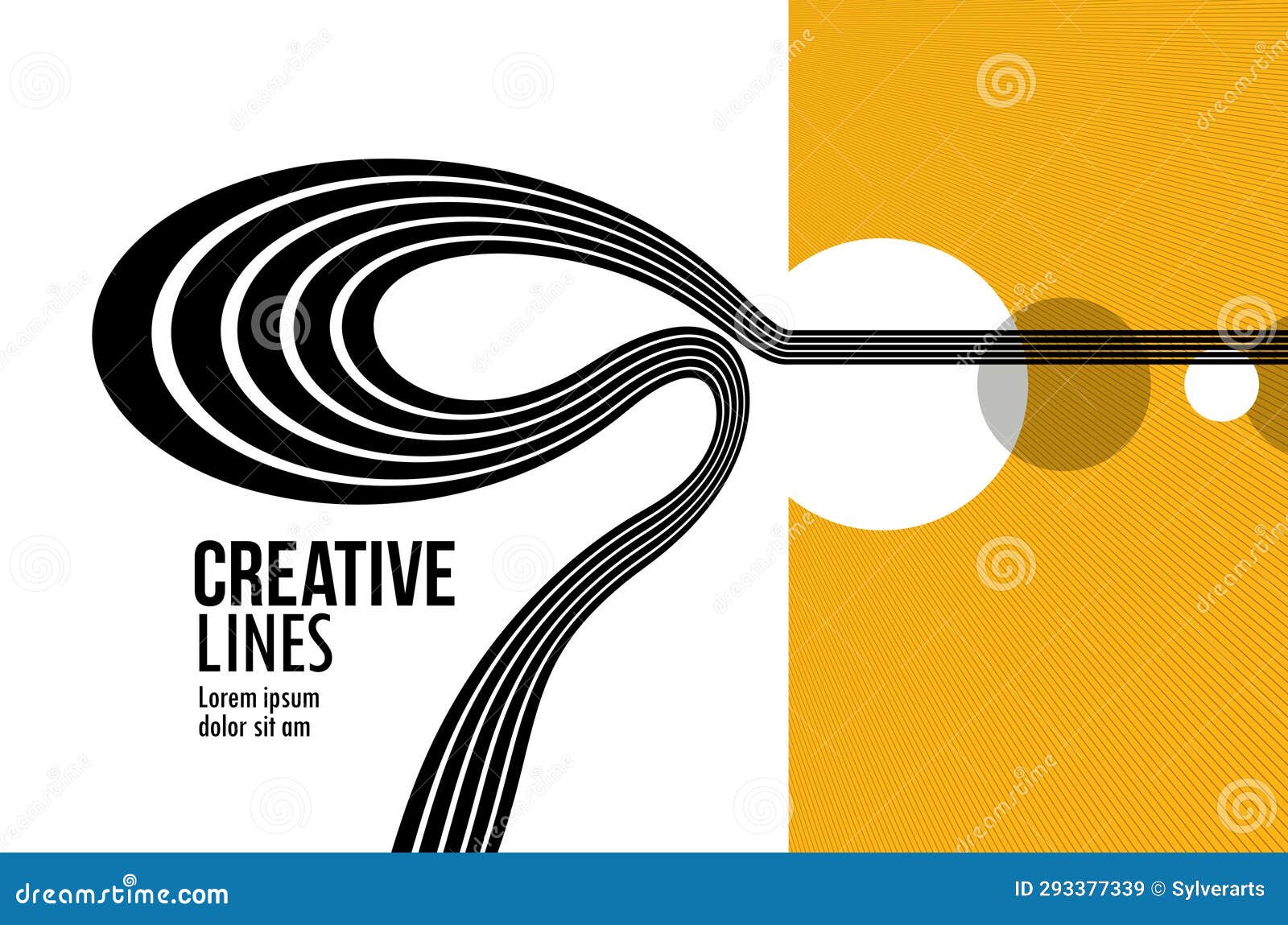 3D Black and Yellow Lines in Perspective Abstract Vector Background ...