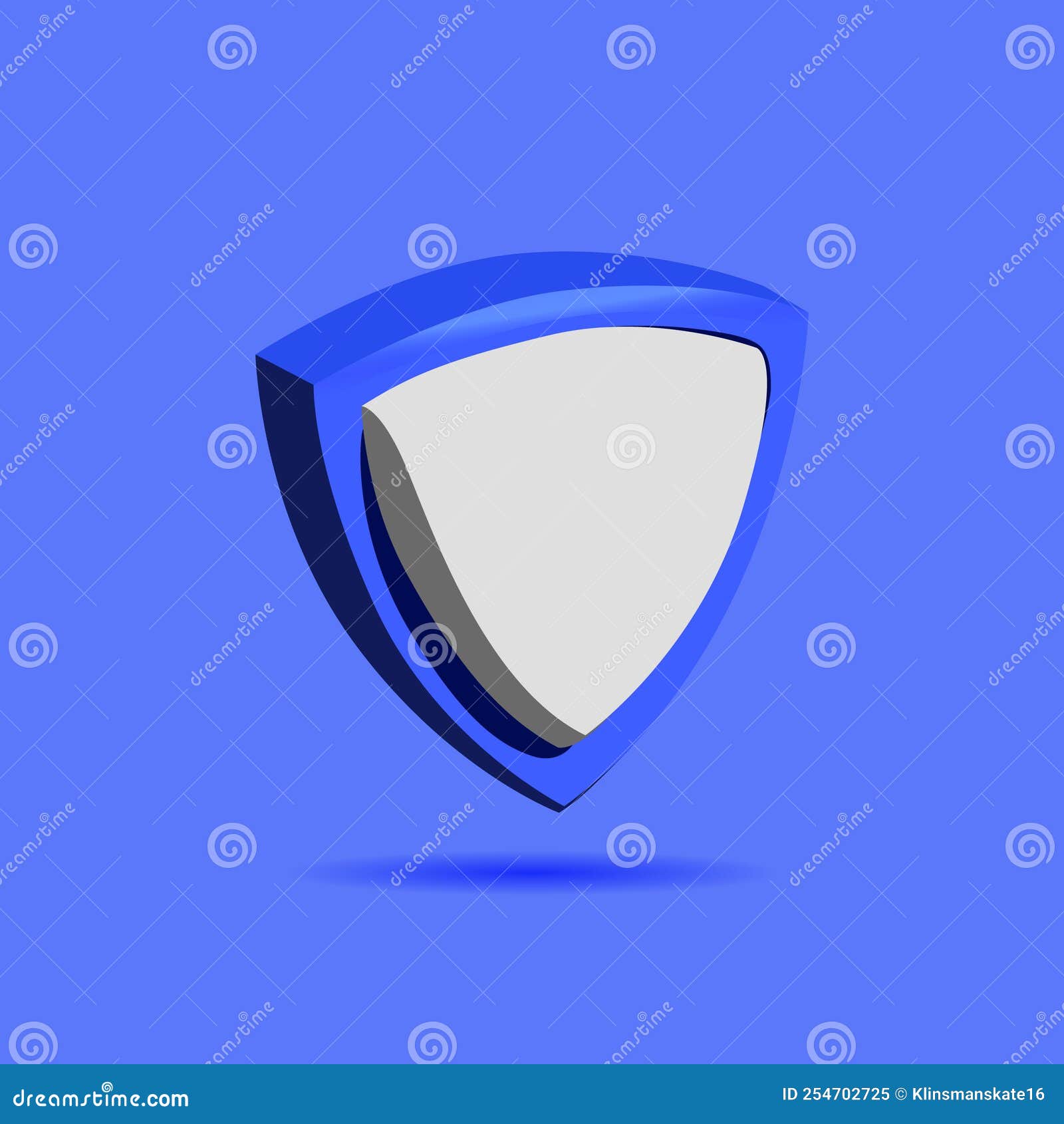 3d Blank Blue Shield Design Vector Stock Vector - Illustration of shape ...