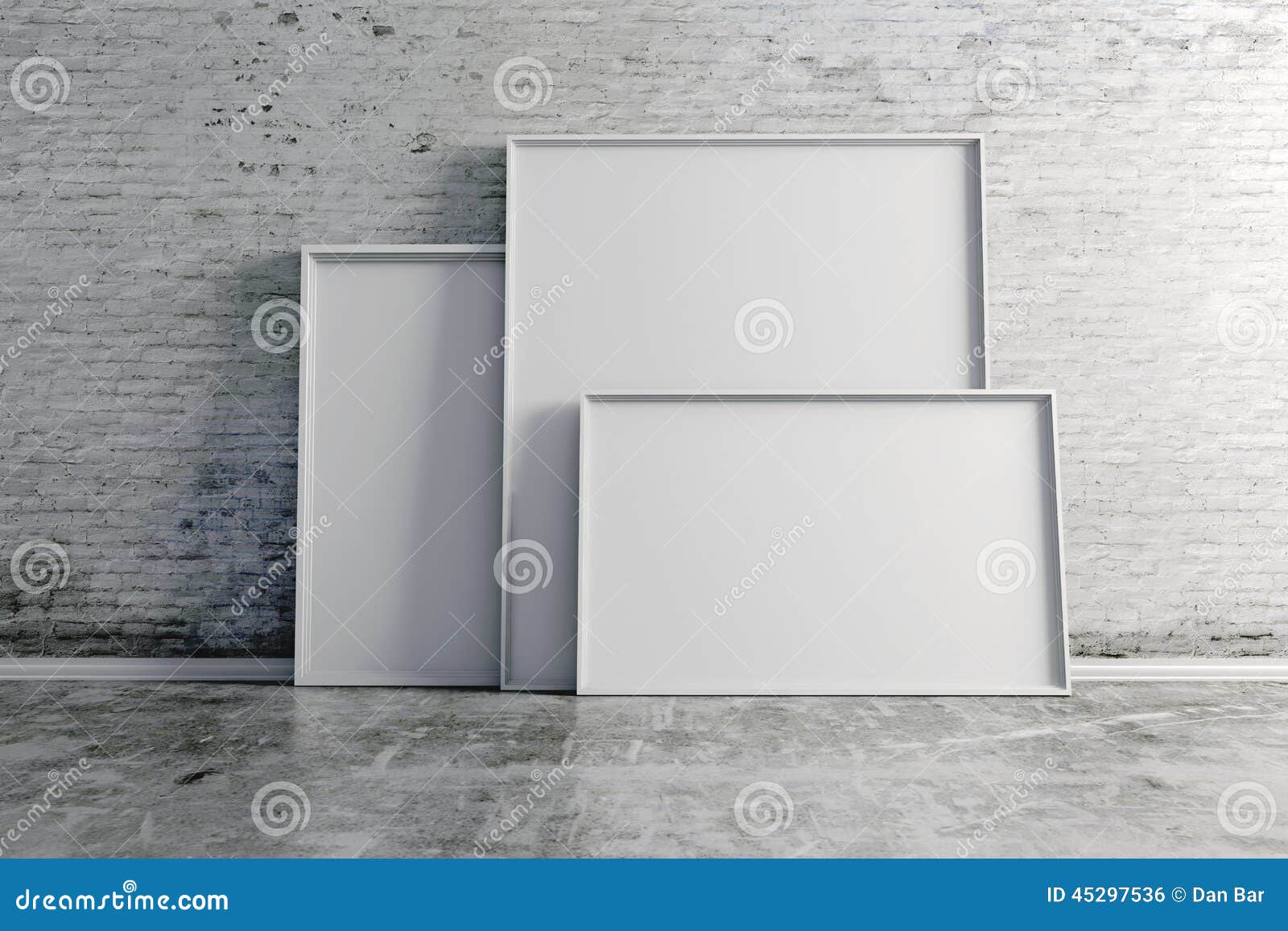 3d Blank Boards On Vintage Brick Wall Stock Photography | CartoonDealer ...