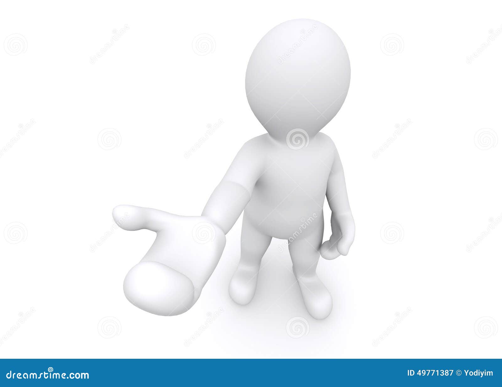 3d Blank Figure Giving a Empty Hand on White Background. Stock ...