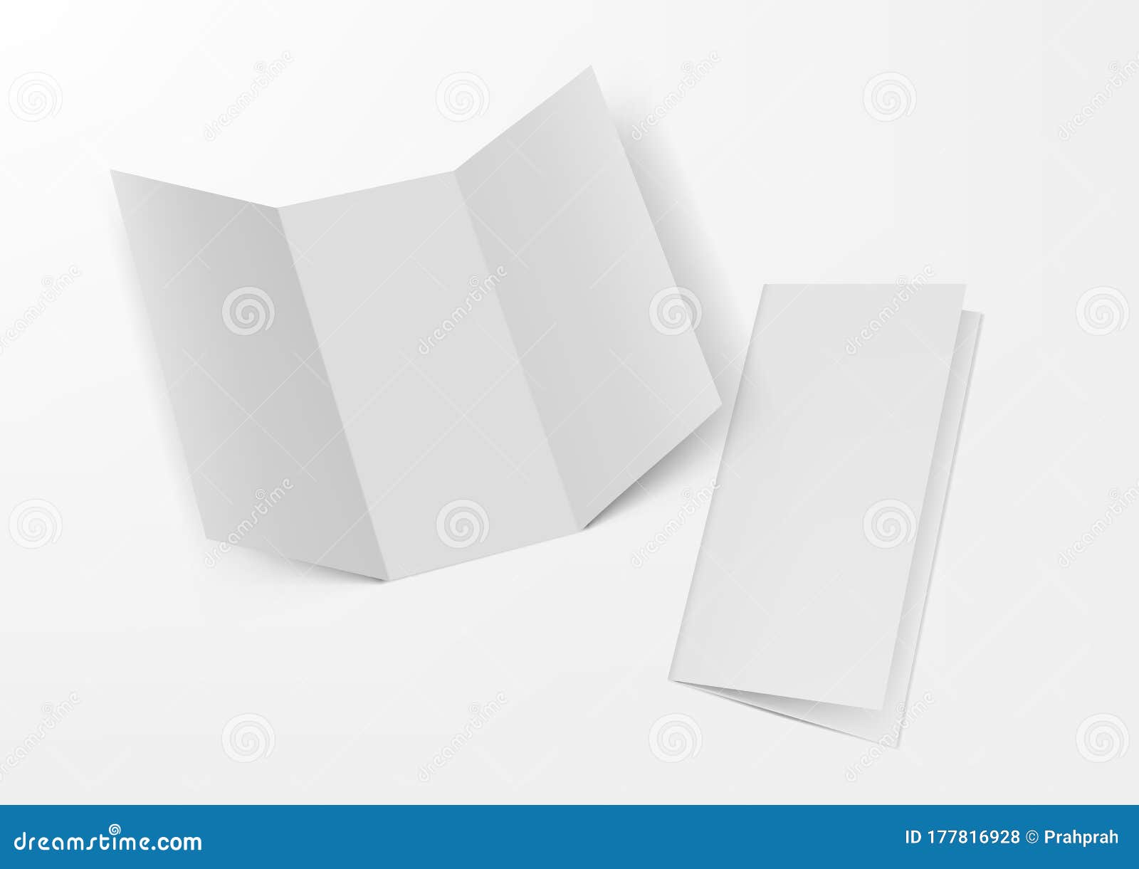 3D Blank Folded DL Size Paper Leaflet or Flier Stock Vector ...