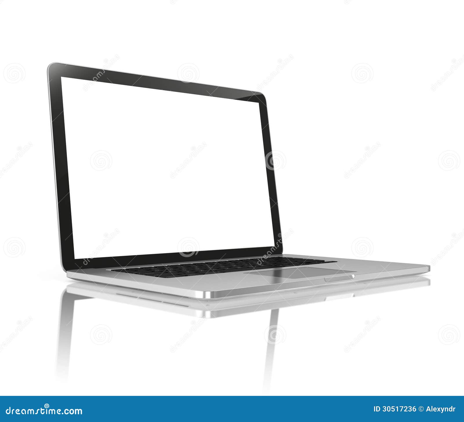 3D blank laptop computer stock illustration. Illustration of metallic ...