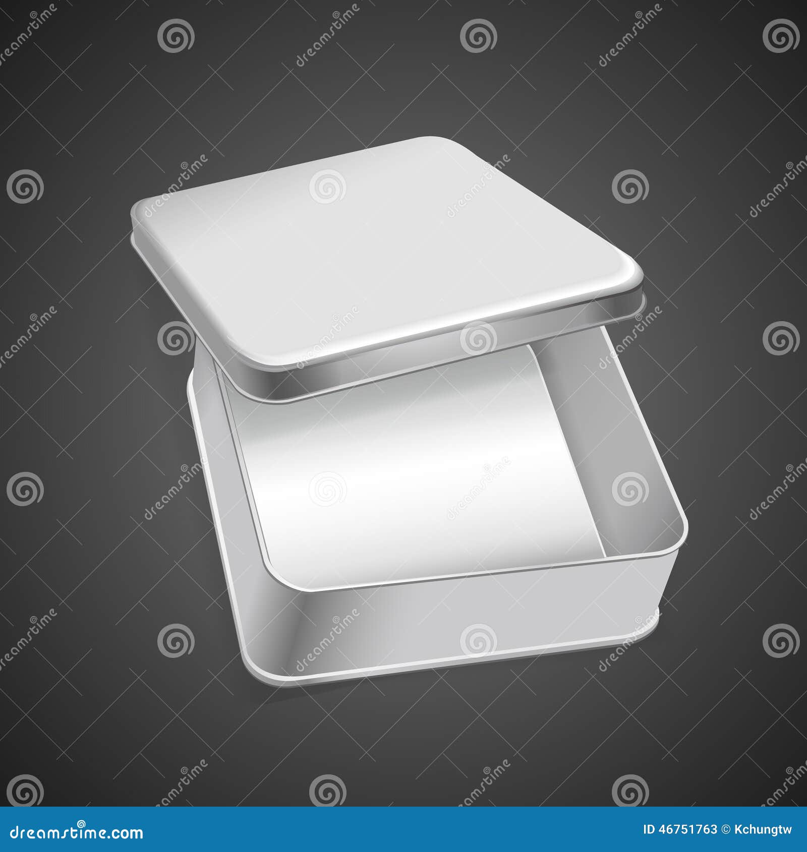 3d Blank Metal Box Template Stock Vector - Illustration of container ...