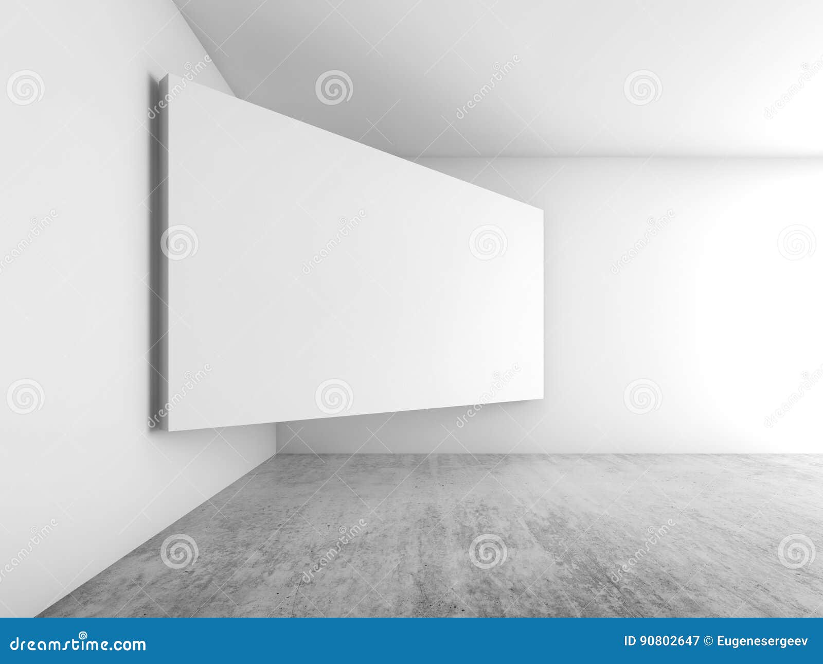 3d Blank Screen Banner Mounted in the Corner Stock Illustration ...