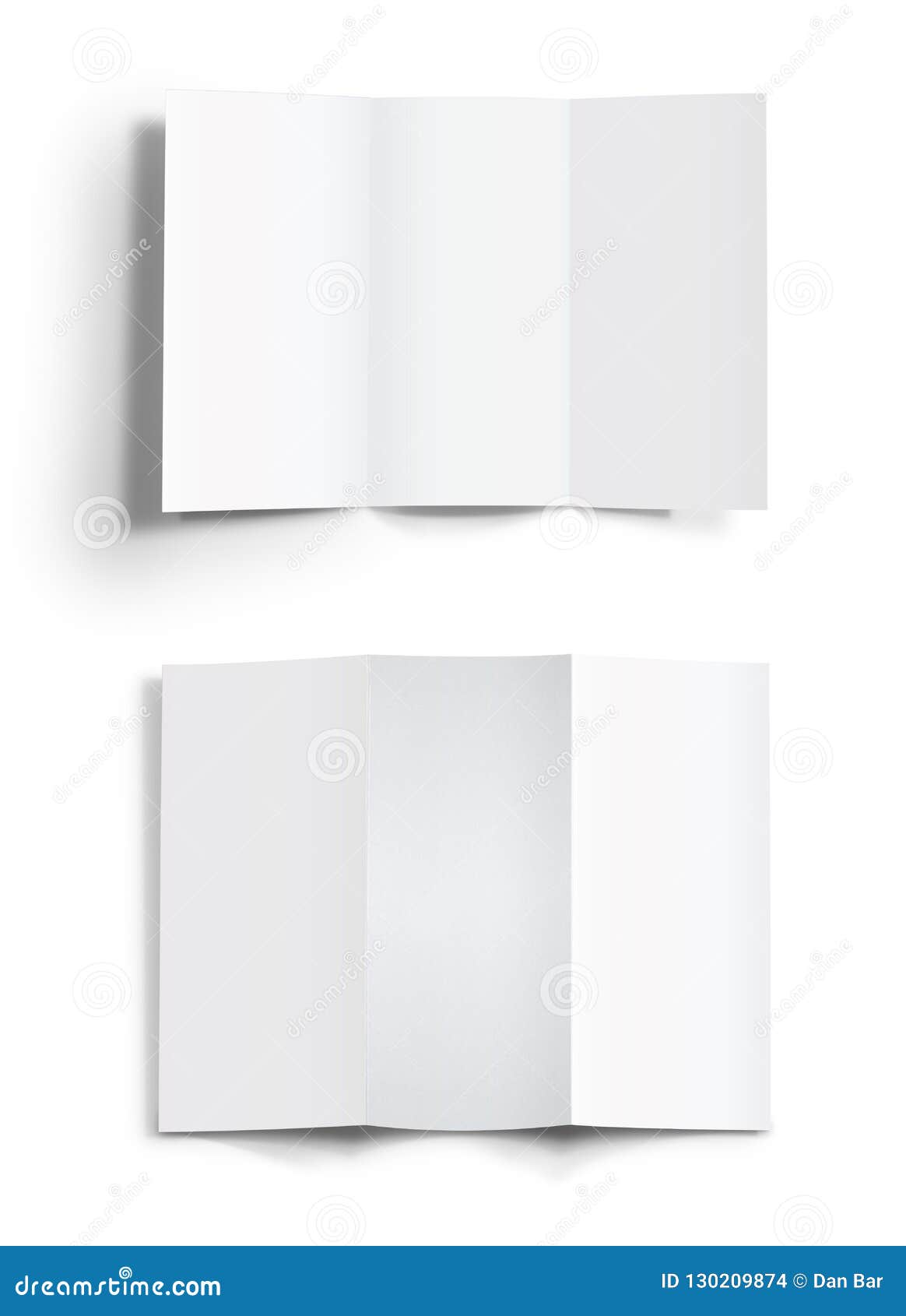 Folded A5 Or A4 Brochure Mock-up Template Vector Illustration ...