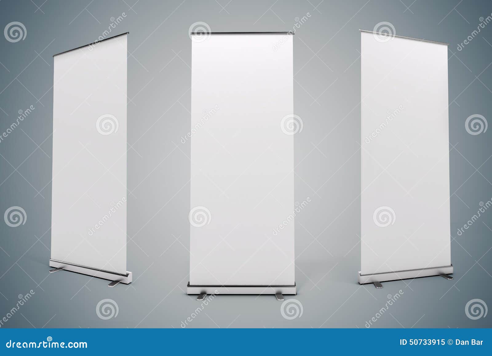 3d Blank White Roll-up Banner Stock Illustration - Illustration of ...