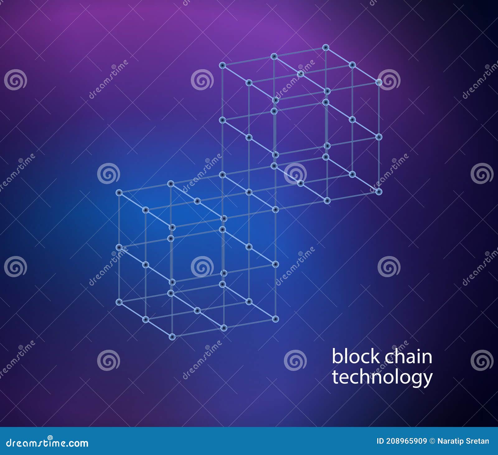 3D blockchain concept stock illustration. Illustration of cartoon ...