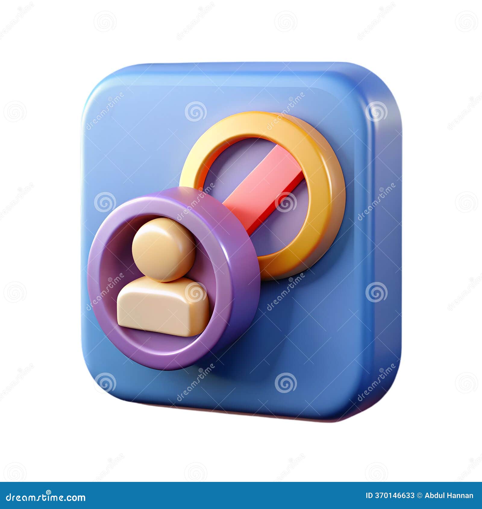 3D Blocked User Icon. Block Profile Icon. Stop Group. Prohibition Sign ...