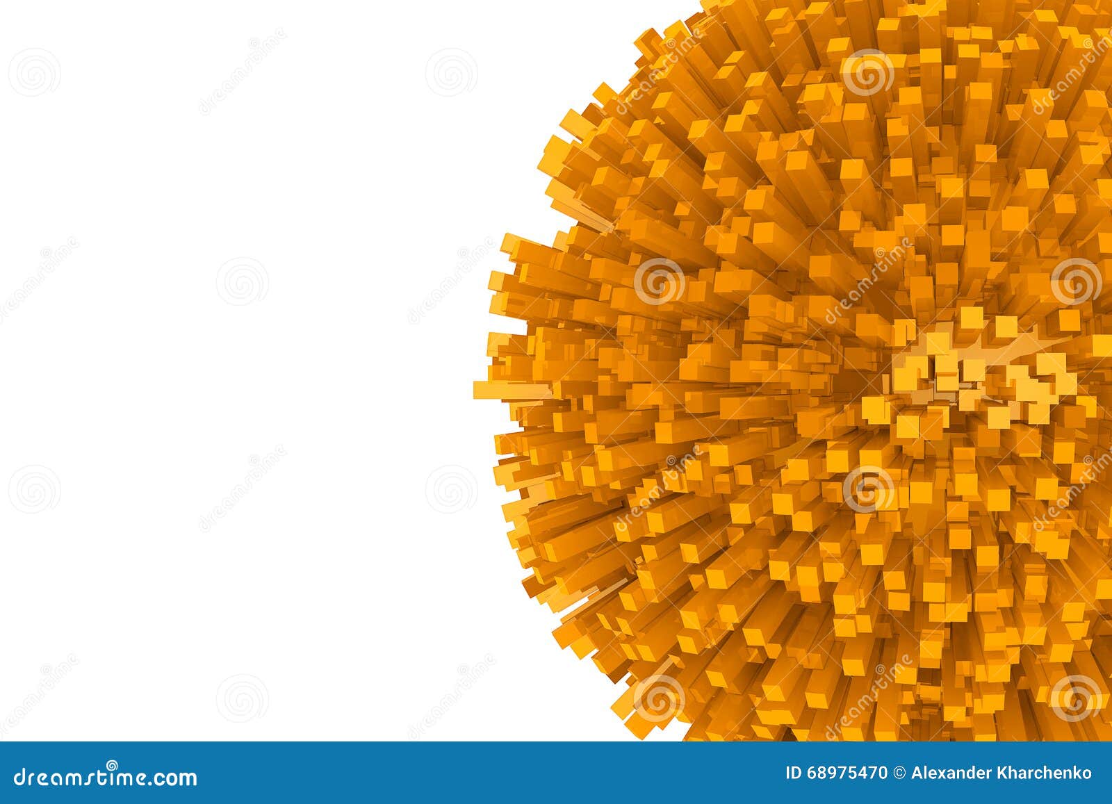 3d Blocks As Abstract Orange Sphere Stock Photo - Image of city, brick ...