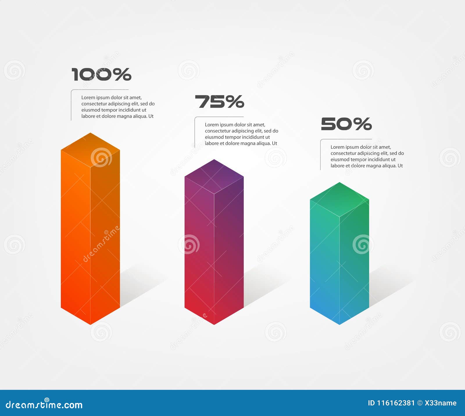 3d Blocks Infographics Step By Step. Element Of Chart, Graph, Diagram ...