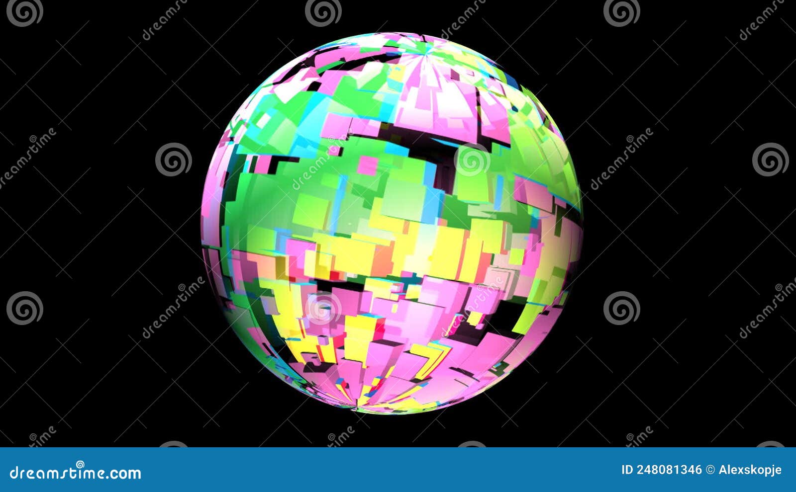 3D Blocks Pixels on Rotating Sphere Stock Footage - Video of background ...