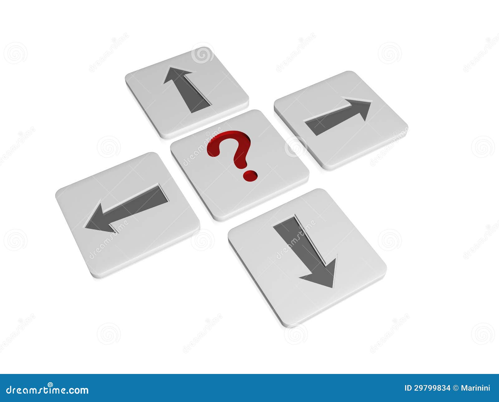 Question-mark Sign With Arrows In Different Directions Stock Photo ...