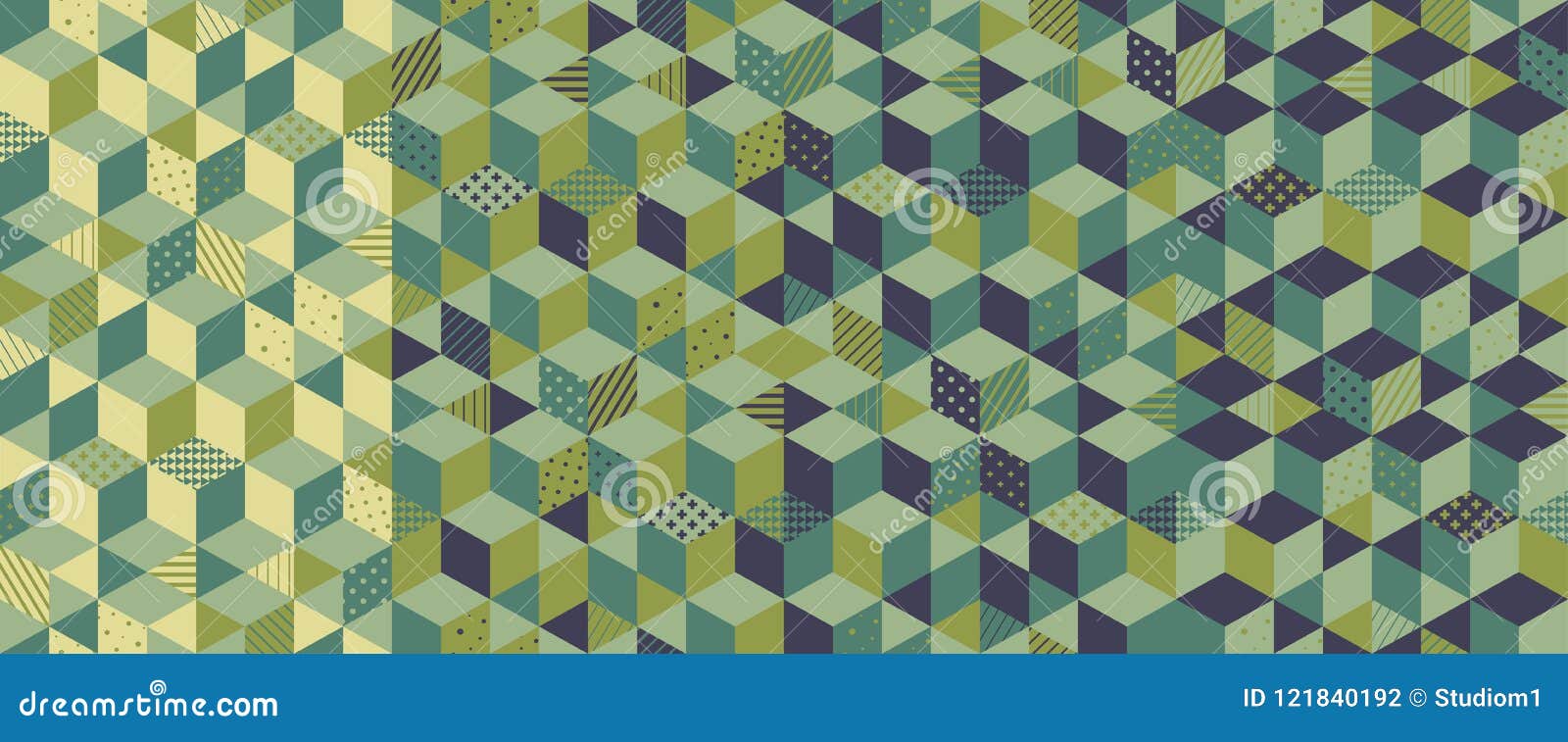 3d Blocks Structure Background. Seamless Pattern. Abstract Vector ...