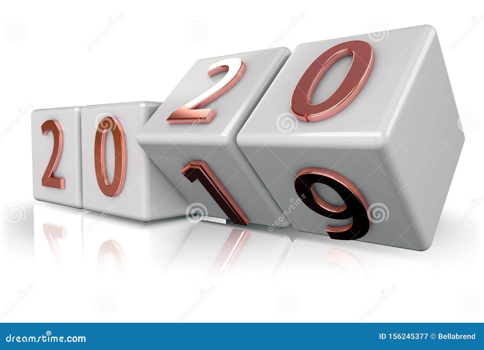 3d Blocks with the Transition from Year 2019 To 2020 Stock Illustration ...