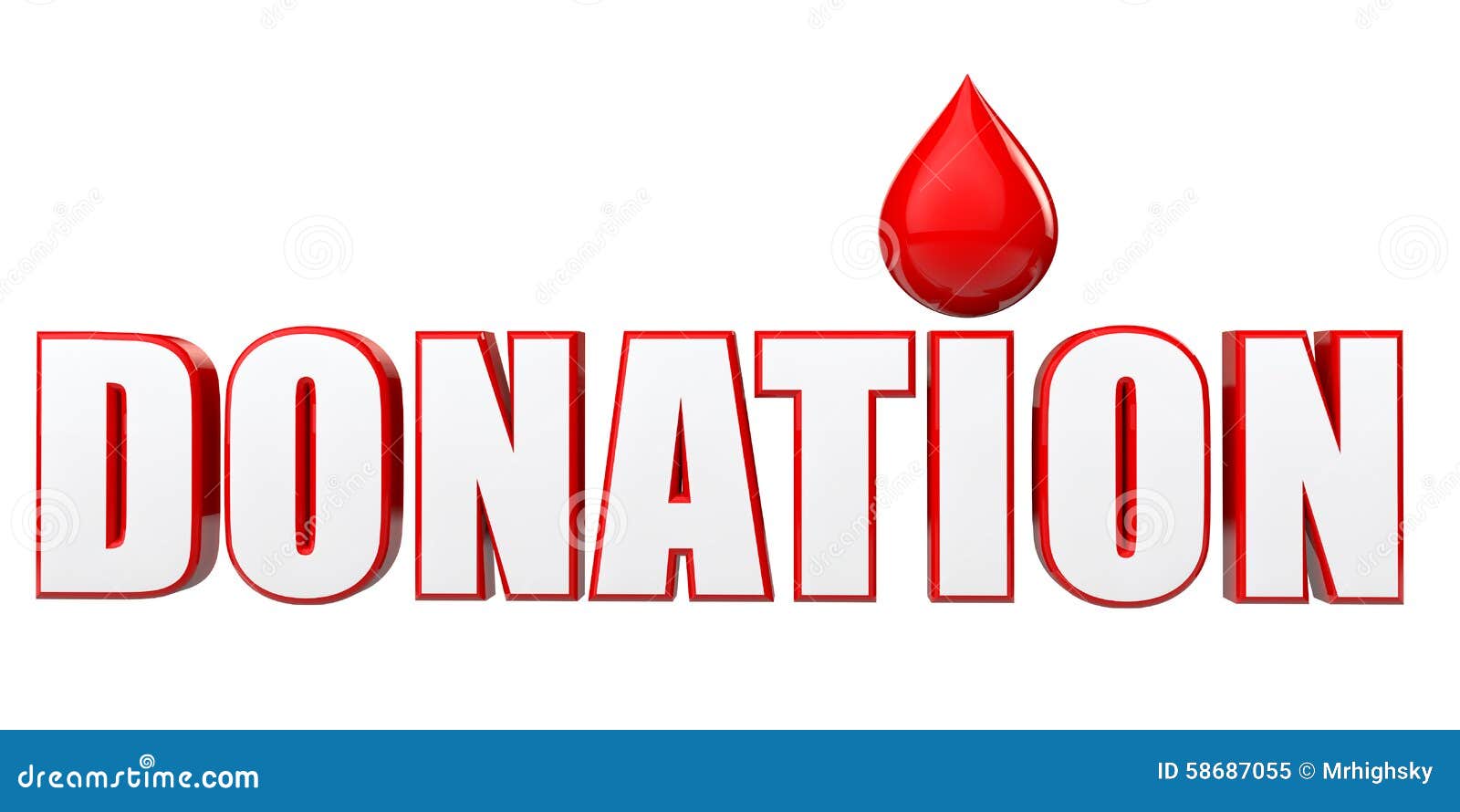 3d Blood Drop and Donation Text Stock Illustration - Illustration of ...