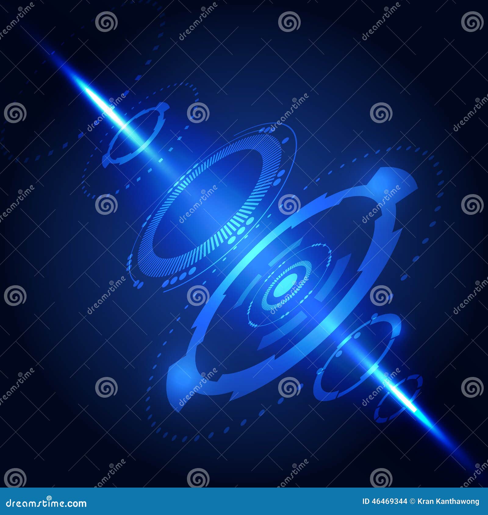 3D Blue Abstract Background Technology Computer, Vector Illustration ...