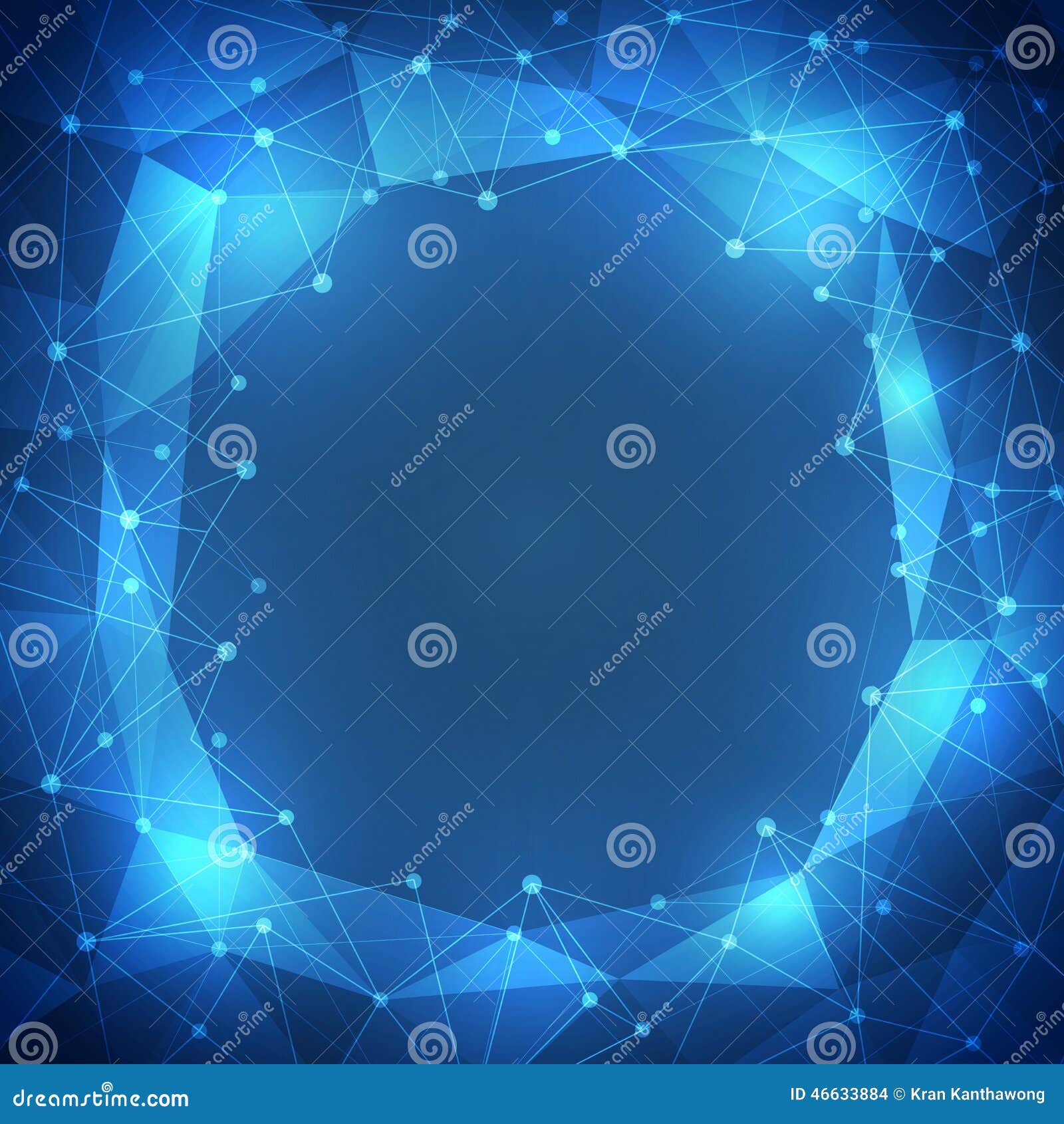 3D Blue Abstract Technology Background with Circles, Lines and Shapes ...