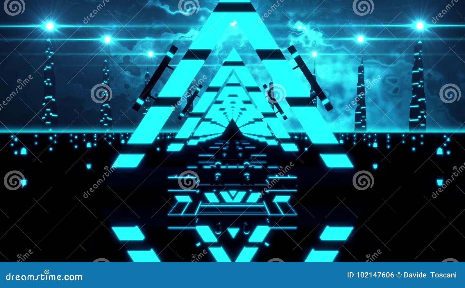3D Blue Abstract Triangles Tunnel VJ Loop Background Stock Footage ...