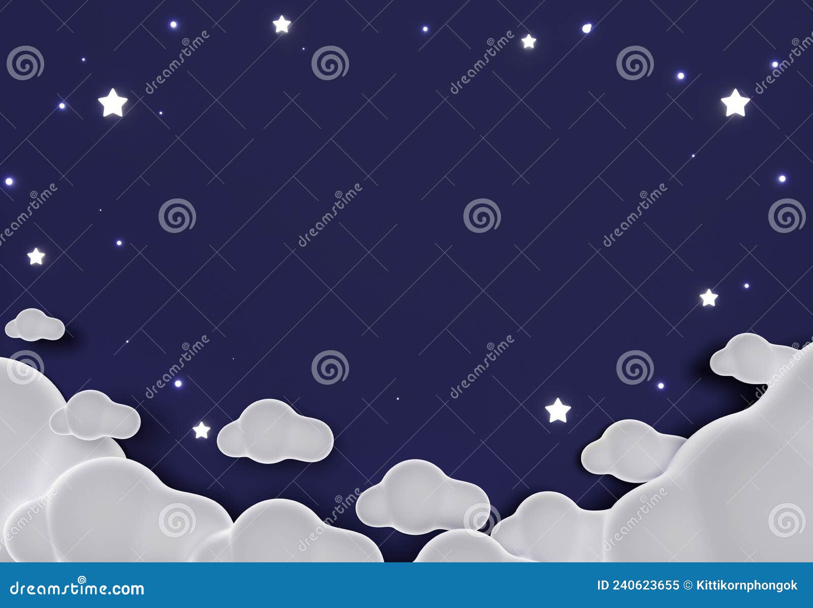 3D of Blue Background. Dream, Lullaby, Dreams Background Design for ...