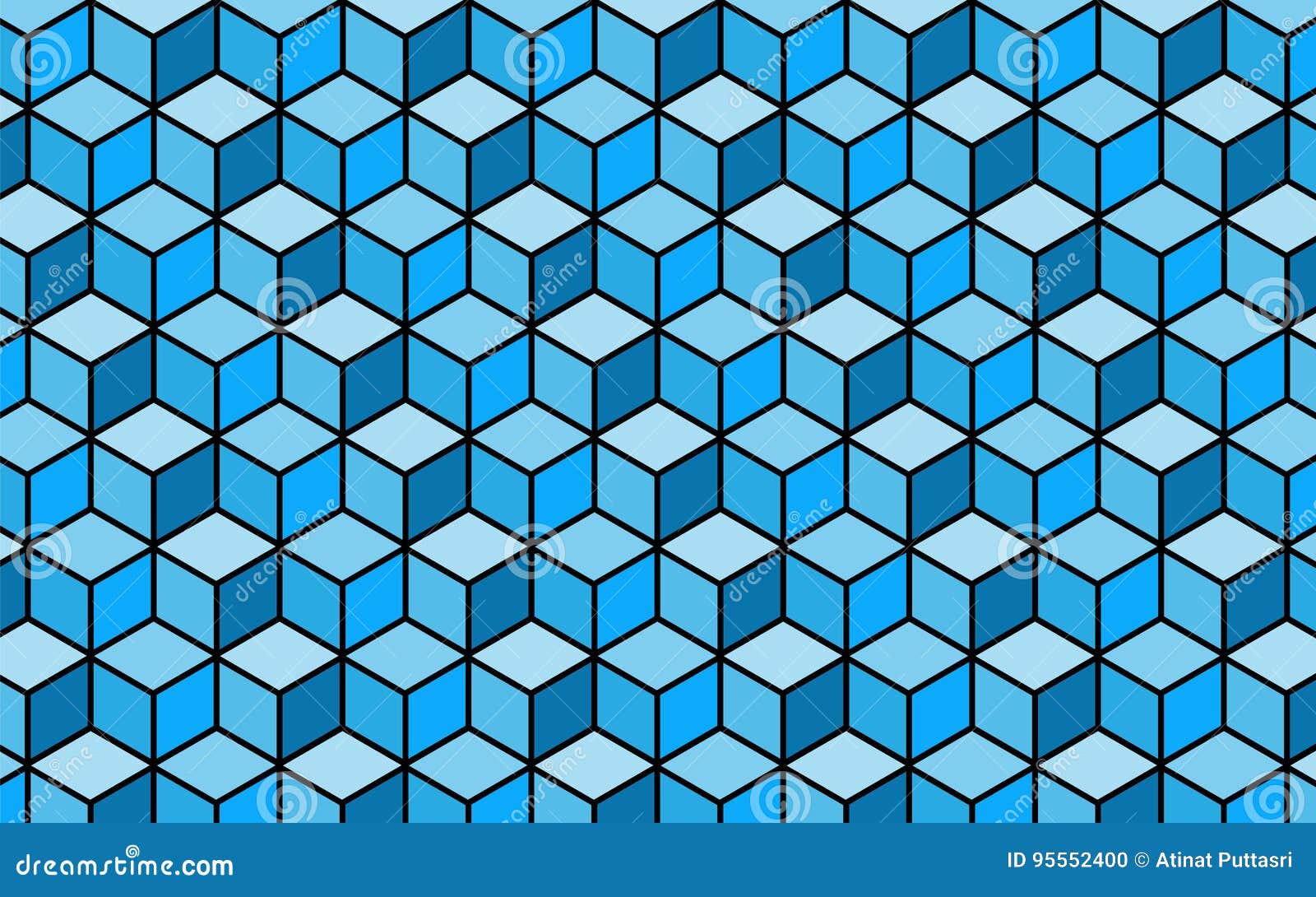 3D Blue Box Pattern Design. Stock Vector - Illustration of tile, shape ...