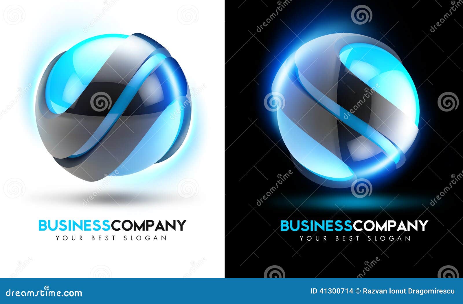 3D Blue Business Logo stock illustration. Illustration of levitation ...