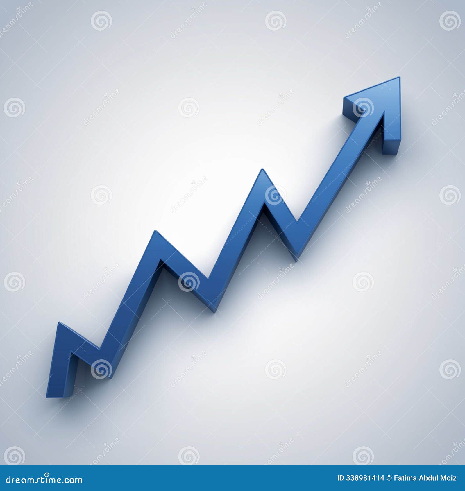 3D Blue Chart with a Rising Line Shows Changes Over Time Stock ...