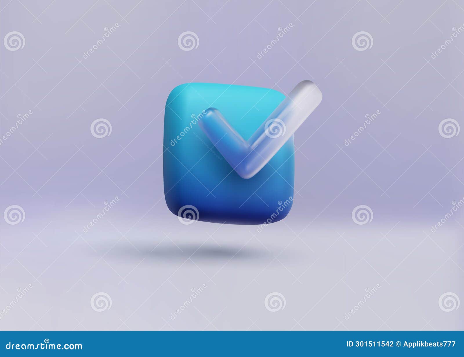 3d Blue Check Mark Icon. Approvement Concept Stock Illustration ...