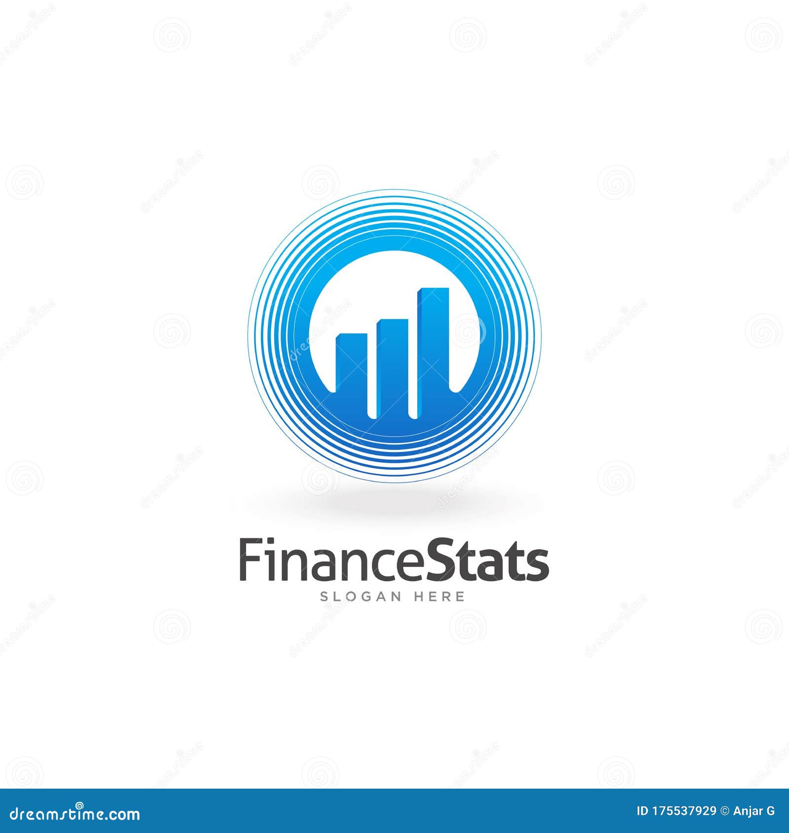 3d Blue Circle Finance Graph Logo Template Stock Vector - Illustration ...