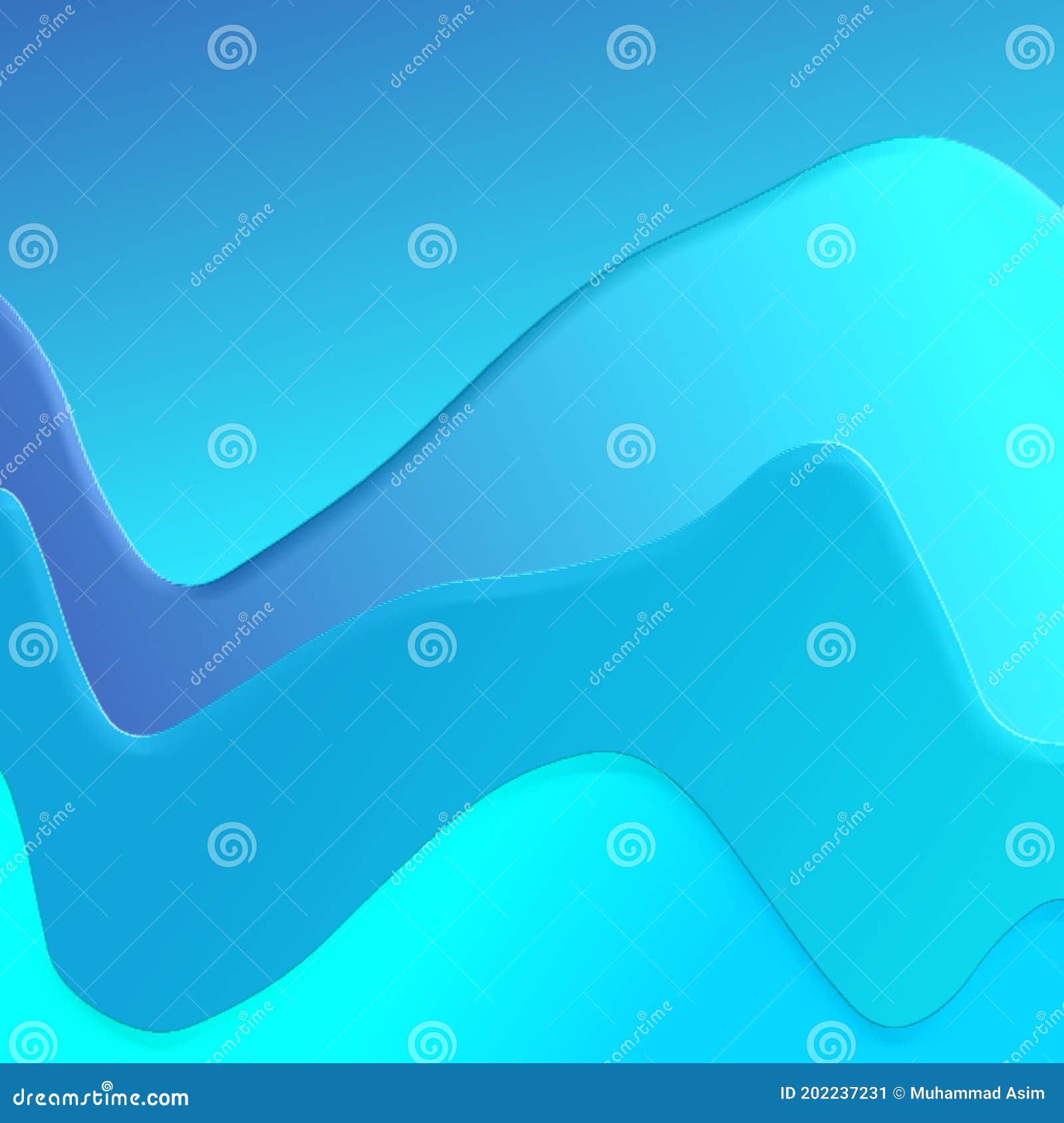 3D Blue Color Waves with Light Effect. Stock Illustration ...