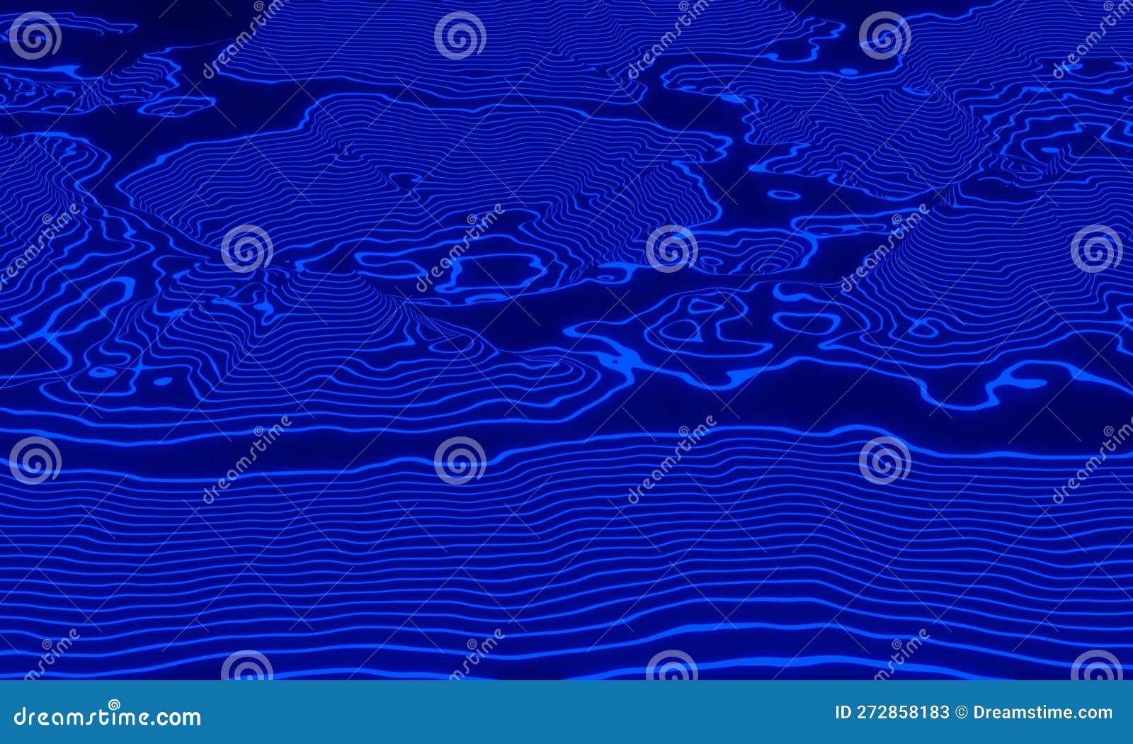3D Blue Contour Layers. Futuristic Data Stock Illustration ...