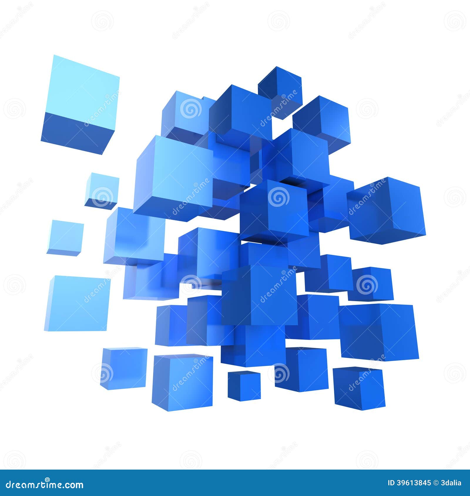 3d Blue cube design stock illustration. Illustration of isolated - 39613845