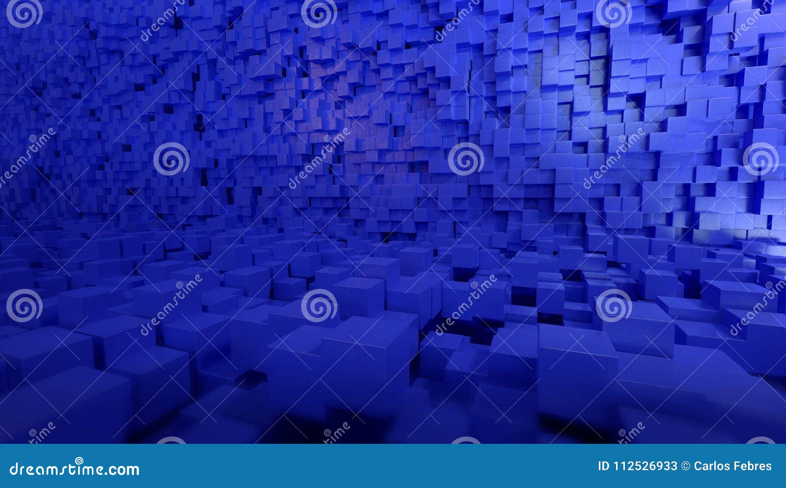3d Blue Cubes Background, 3d Rendering Stock Illustration ...