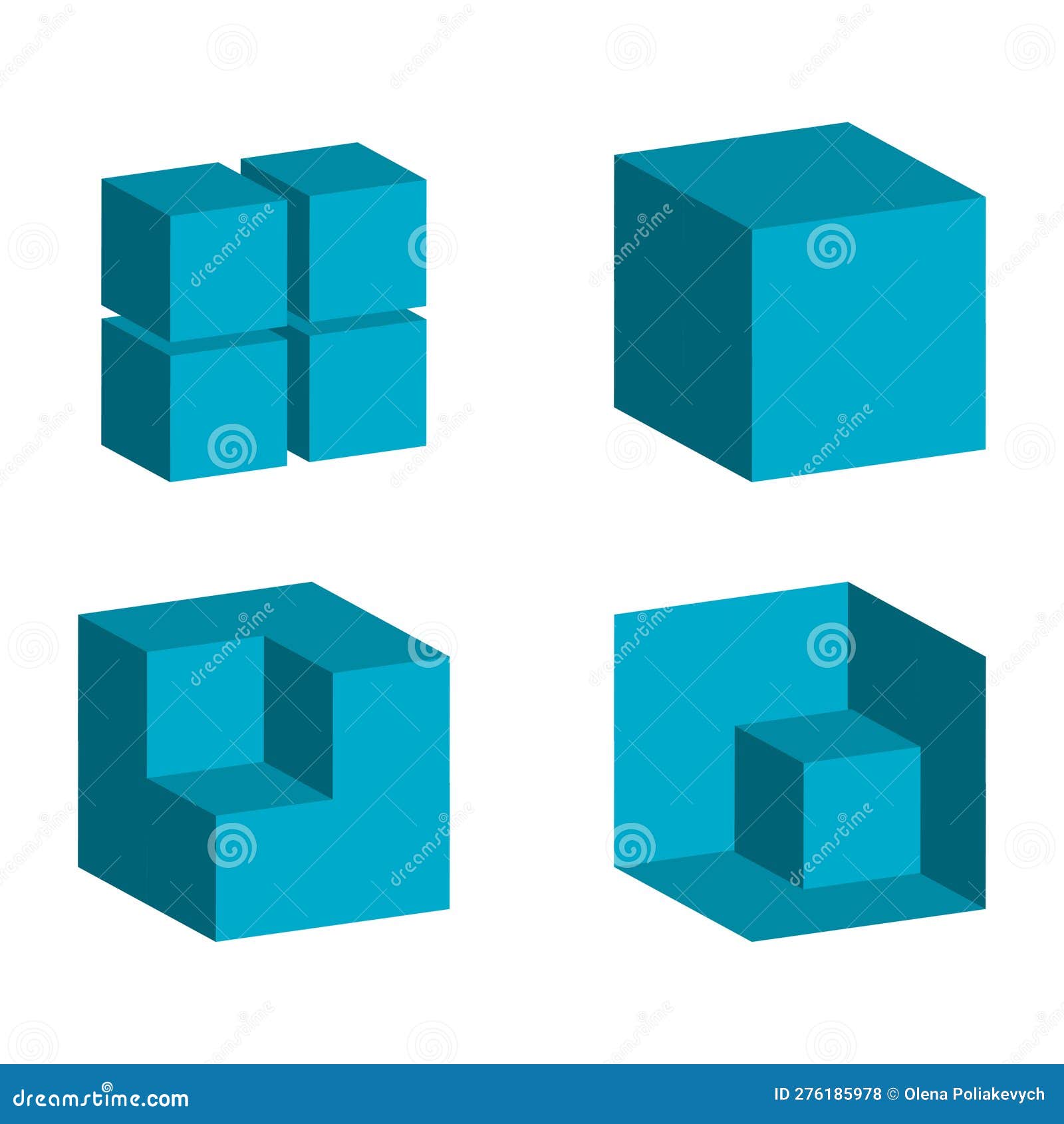 3d Blue Cubic Shape Icon for Concept Design. Cube Shape Icon Design ...