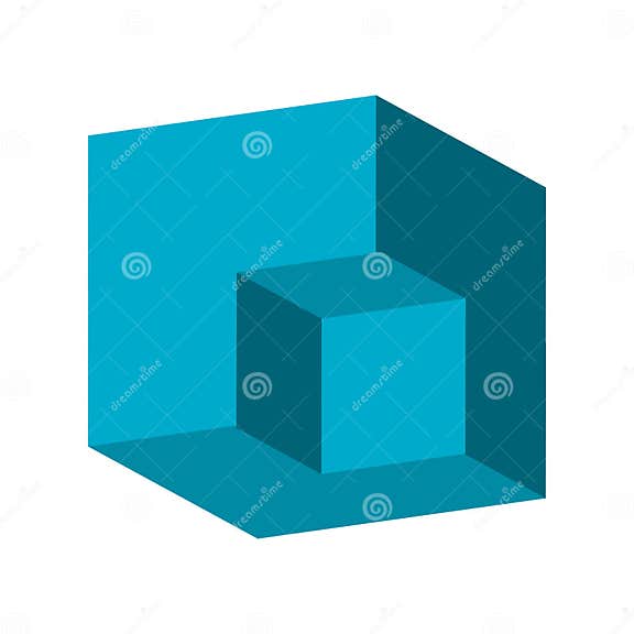 3d Blue Cubic Shape Icon for Concept Design. Cube Shape Icon Design ...