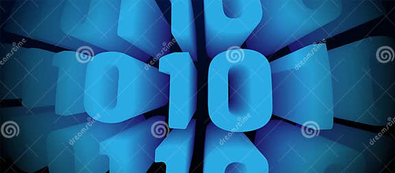 3d Blue Digital Binary Code Background Abstract Futuristic Binary Code