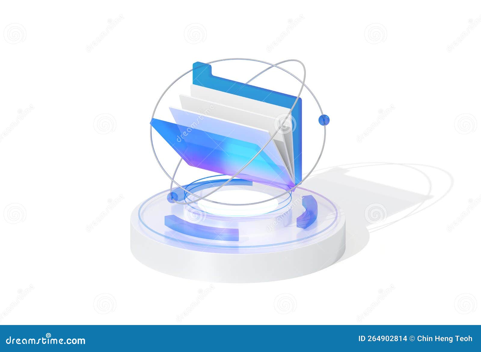 3d Blue Digital Folder Abstract Technology Innovation Future Digital ...