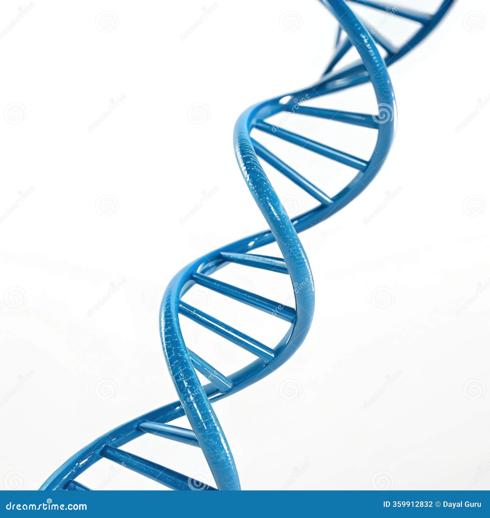 3D Blue DNA Helix Sequence Element on Transparent Background Stock ...