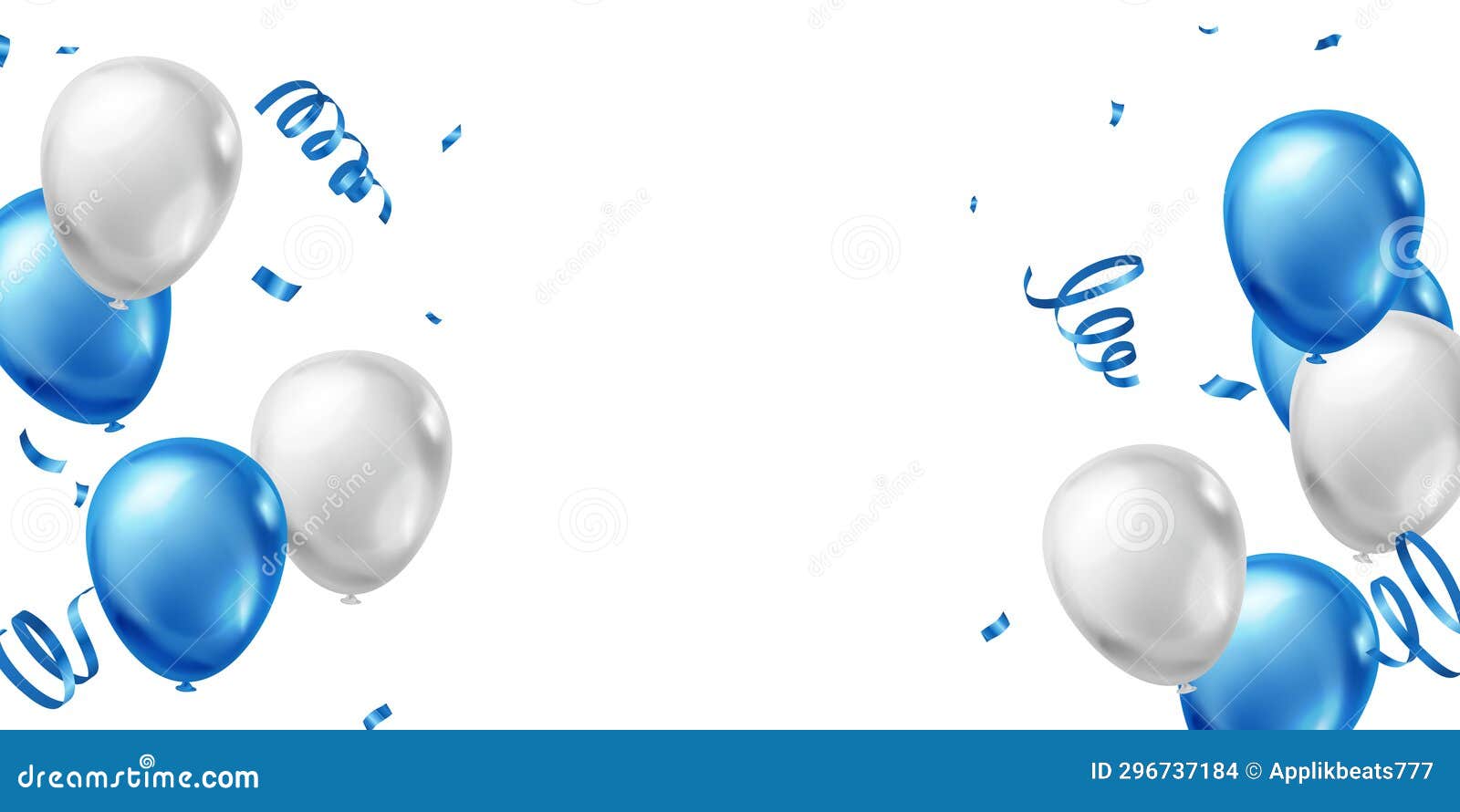 3d Blue Elegant Design Balloons for Celebration Party Vector ...