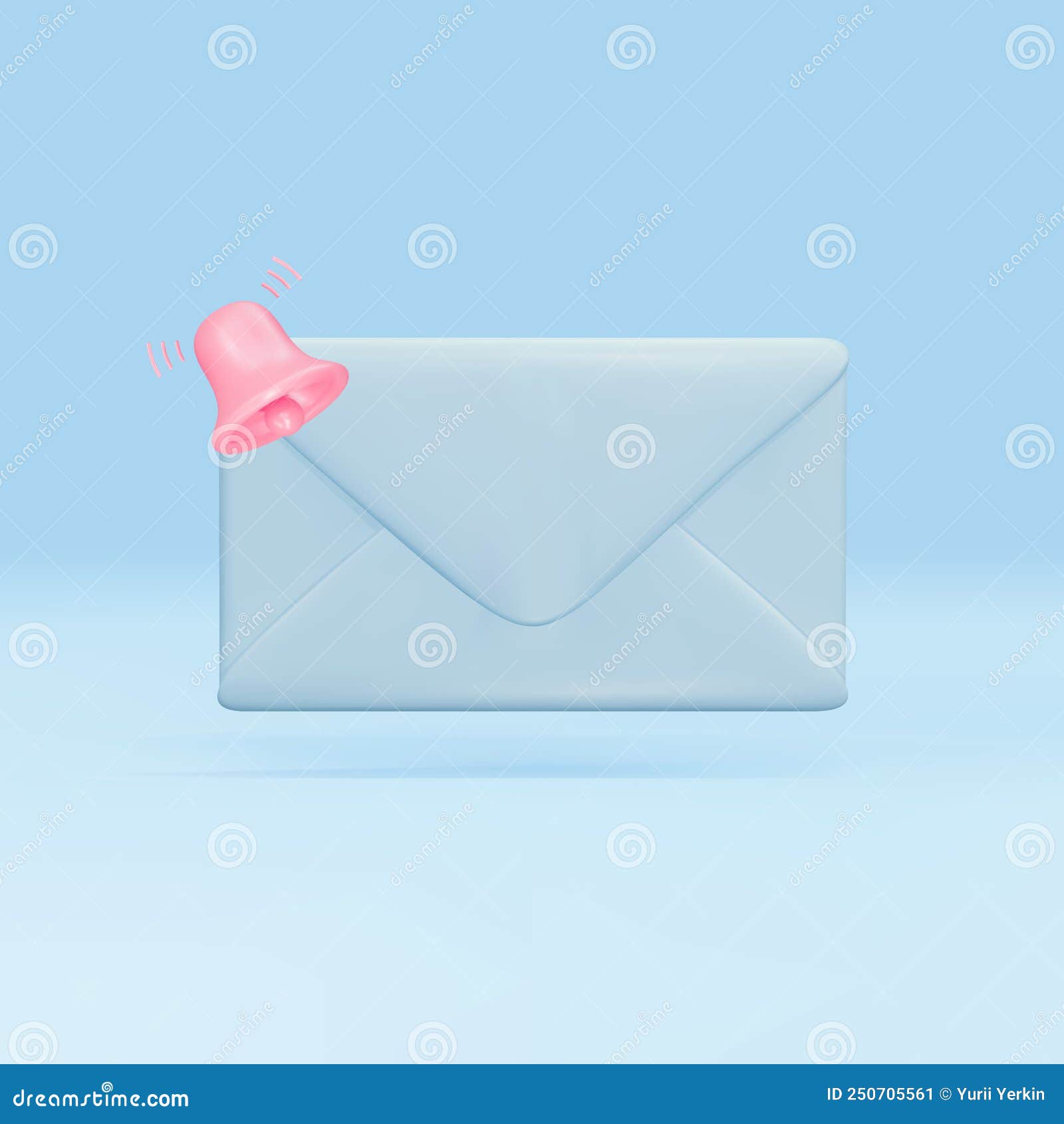 3D Blue Email Icon with Notification, Unread Mail Logo Vector ...