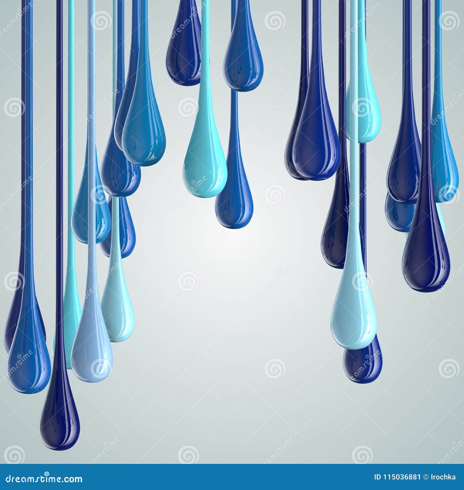 3D Blue Glossy Paint Drop Blobs Stock Illustration - Illustration of ...