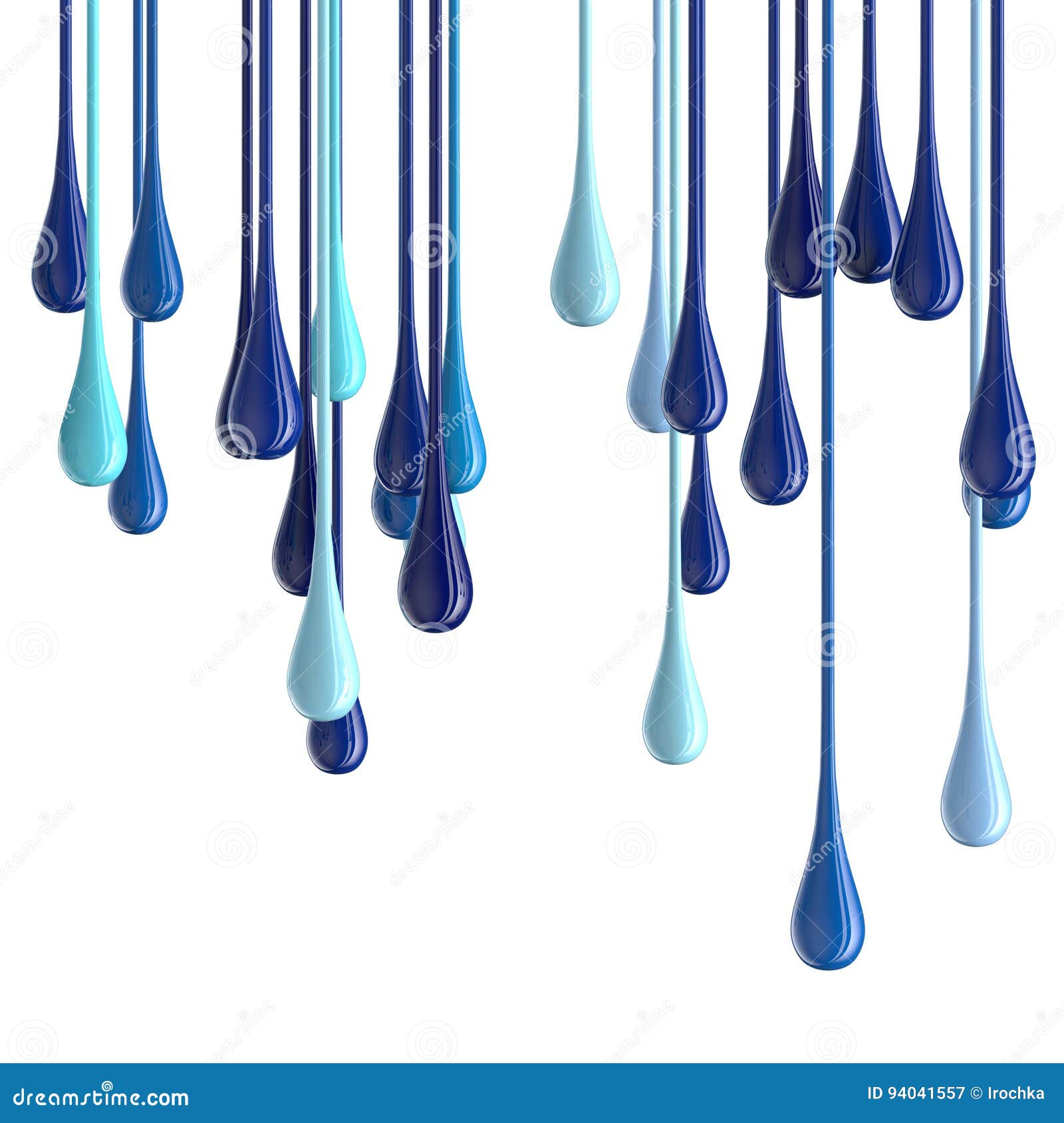 3D Blue Glossy Paint Drop Blobs Stock Illustration - Illustration of ...