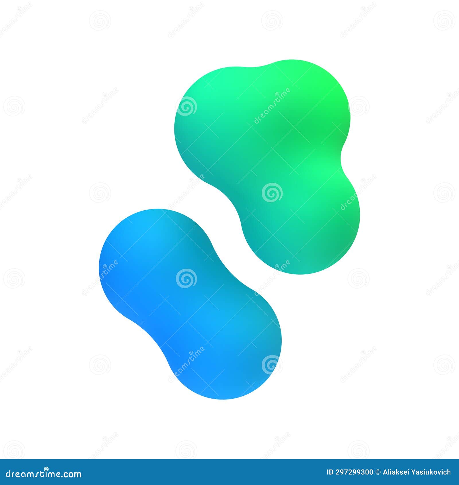 3d Blue and Green Liquid Blobs. Stock Illustration - Illustration of ...