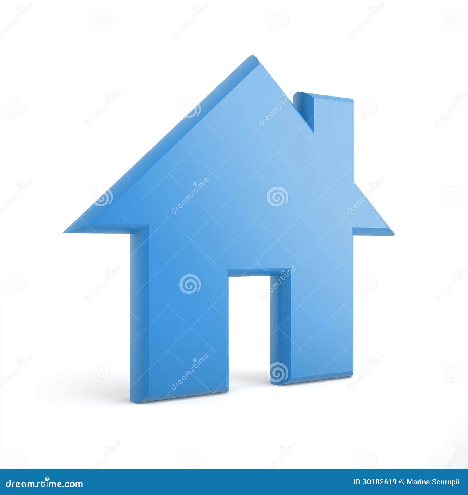 3d blue home icon stock illustration. Illustration of residential ...