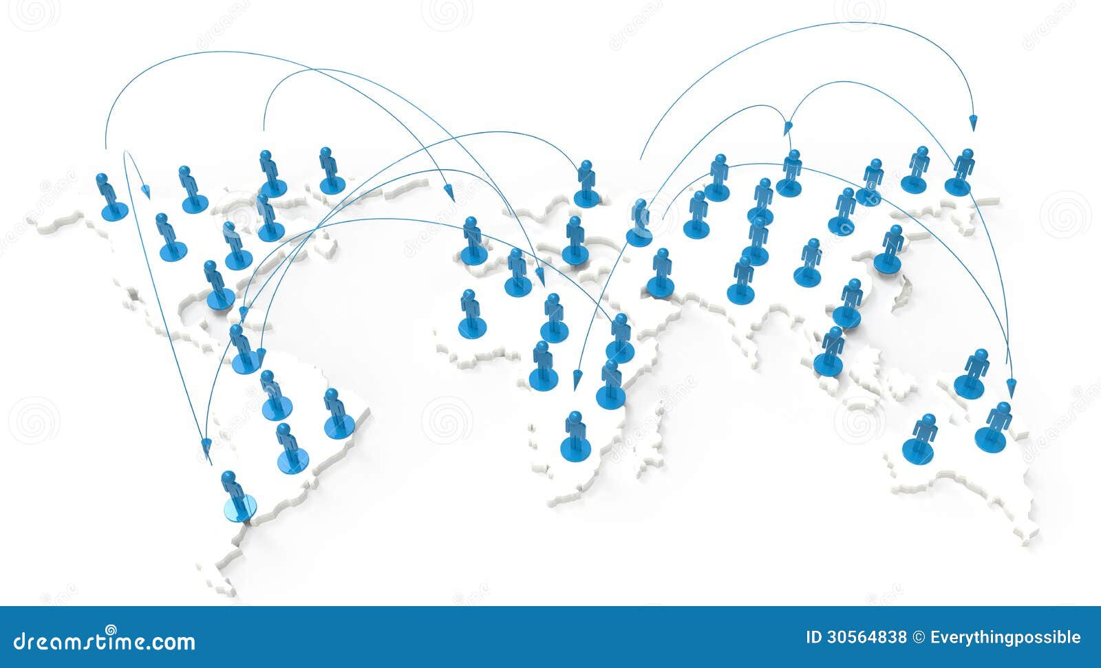 3d Blue Human Social Network Stock Illustration - Illustration of ...