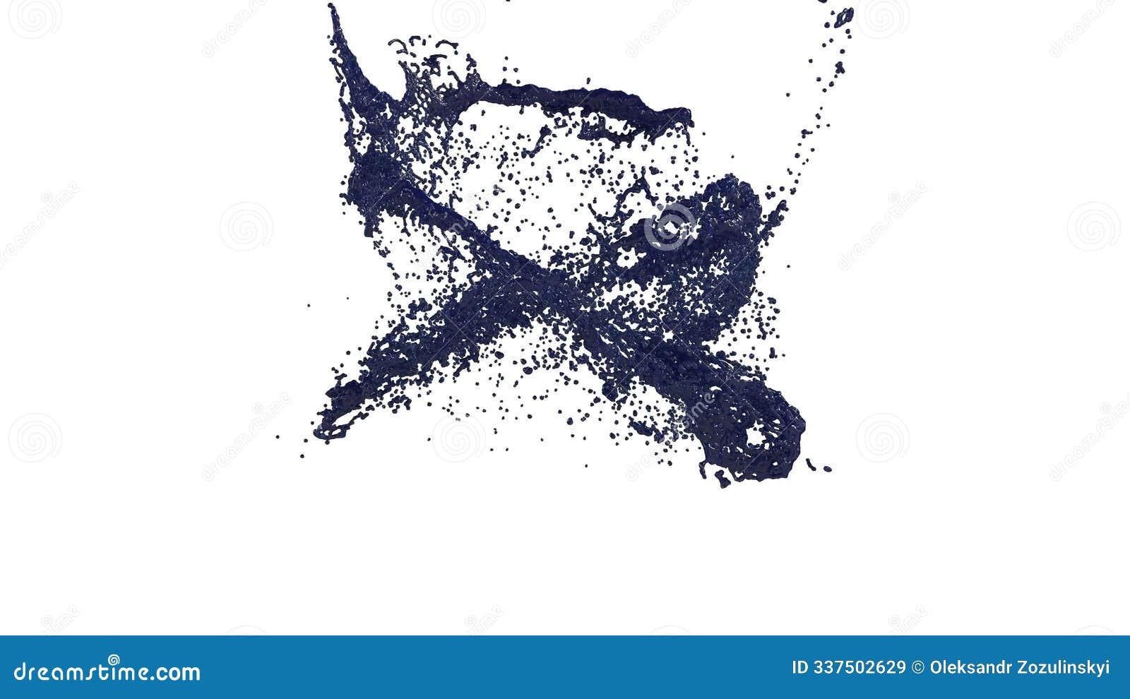 3D Blue Ink Splash on White Bg 3d Stock Illustration - Illustration of ...
