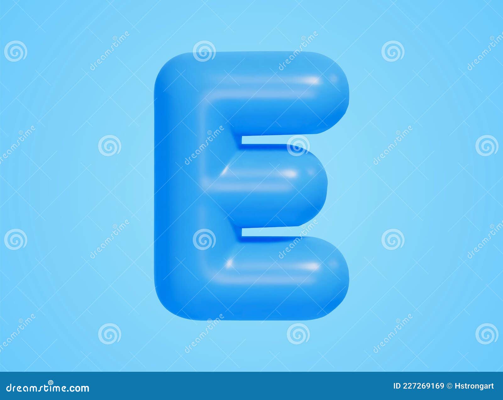 3d blue letter E balloon stock vector. Illustration of inflatable ...