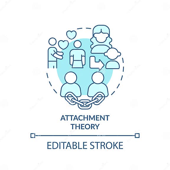 2D Blue Line Icon Attachment Theory Concept Stock Illustration ...